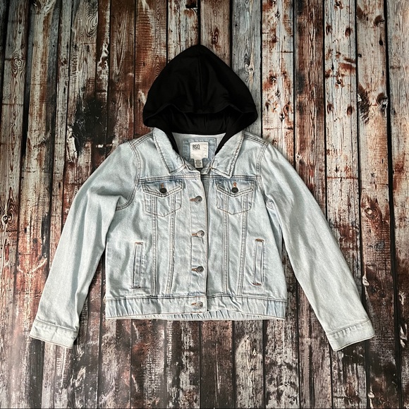 Tilly's | Jackets & Coats | Rsq Tillys Light Blue Denim Hoodie Jacket ...